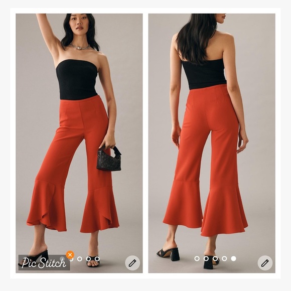 Maeve | Pants & Jumpsuits | Anthropologie Maeve Late Night Frills Red ...